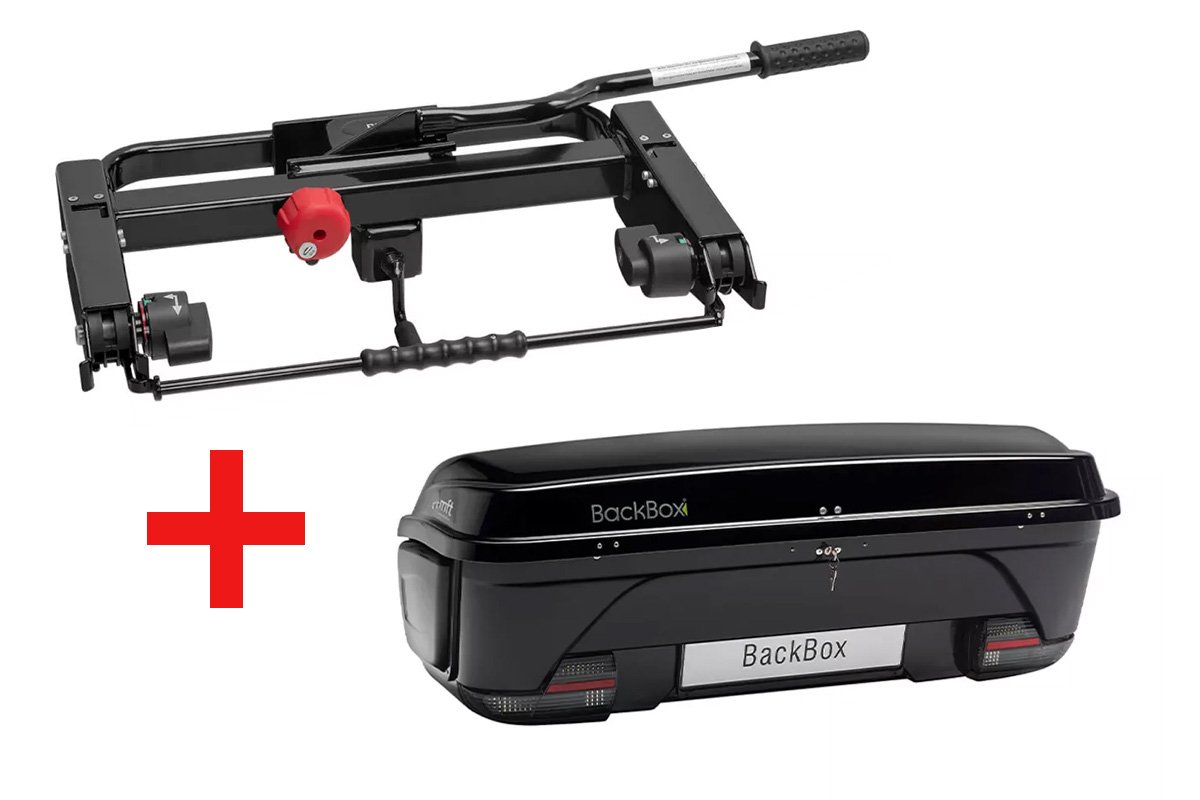 Prepravný box na ťažné zariadenie MFT BackBox Black vrátane základne ...