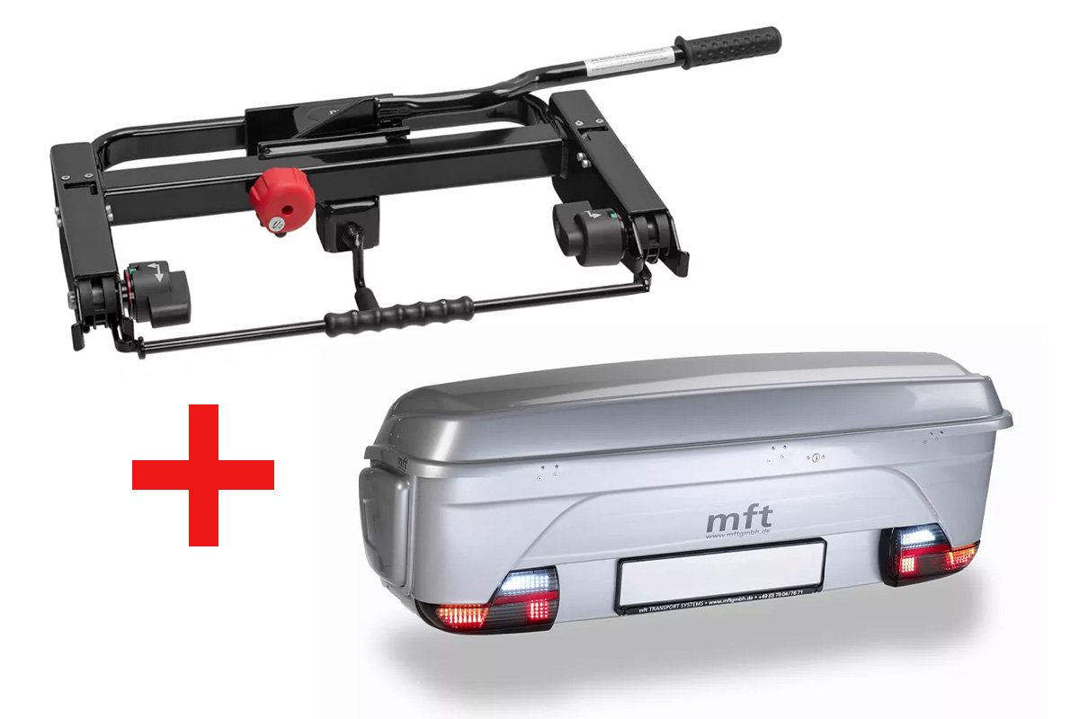 Prepravný box na ťažné zariadenie MFT BackBox Silver vrátane základne ...